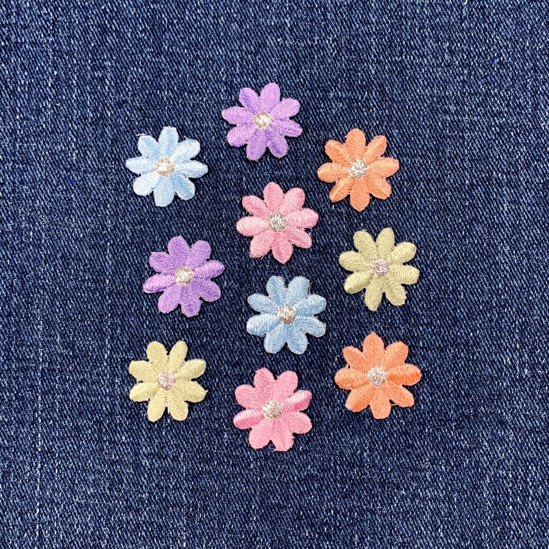 10-pack Mini Daisy Applique Patch Set - Embroidered Colorful Flower ...