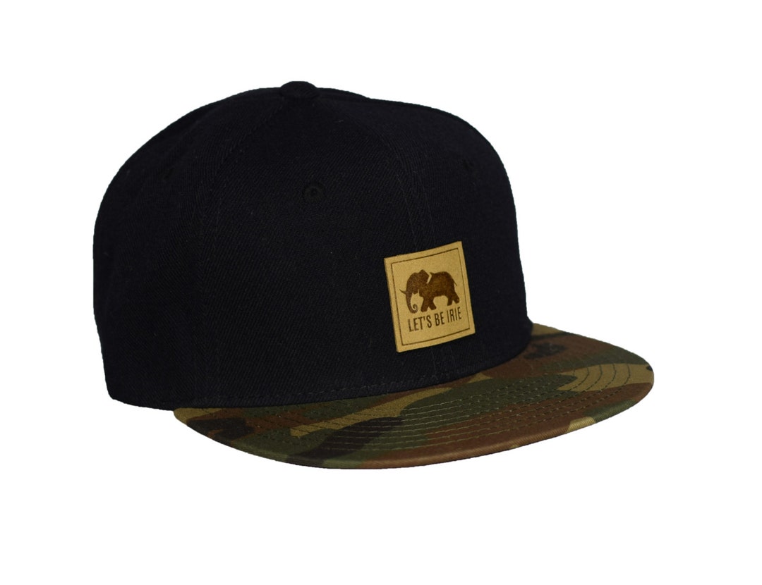 Elephant Snapback Hat by LET'S BE IRIE - Black, Camouflage Bill - Etsy