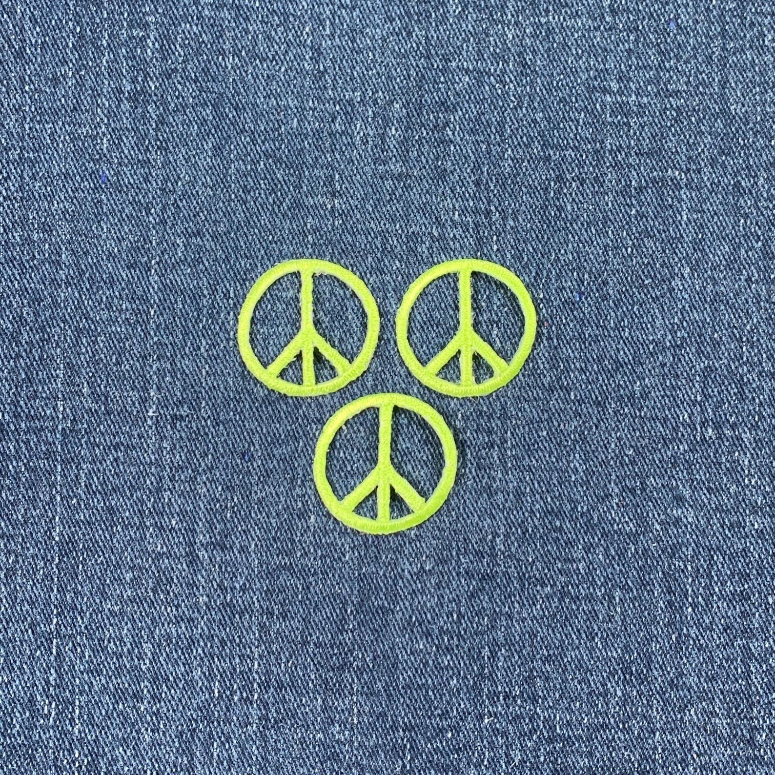 Mini Peace Sign Patch Applique - Lime Green 1" (3-pack, Iron On) - Etsy