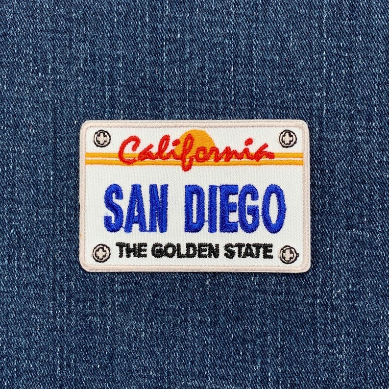 San Diego Patch - Embroidered California License Plate Badge 2.75 ...