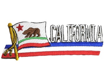 California Patch State Shape Big Sun and Map Iron on - Etsy