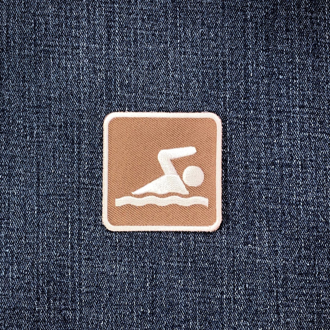 Swimming Patch - Embroidered Lake Swim Area & Pool Sign Badge 2" (iron ...