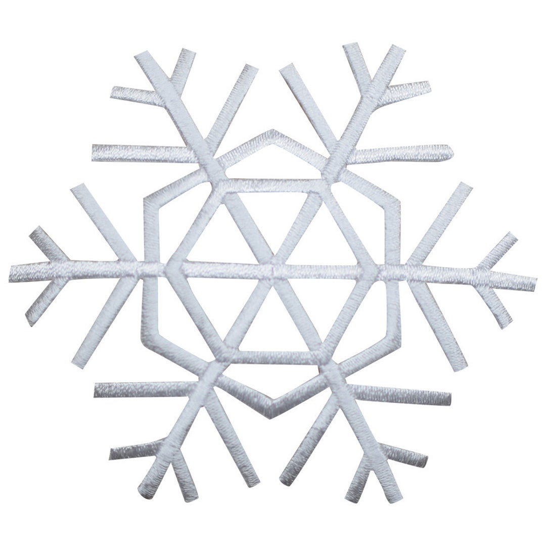 Snowflake Applique Patch White Snow, Winter Badge 3.25 iron On - Etsy