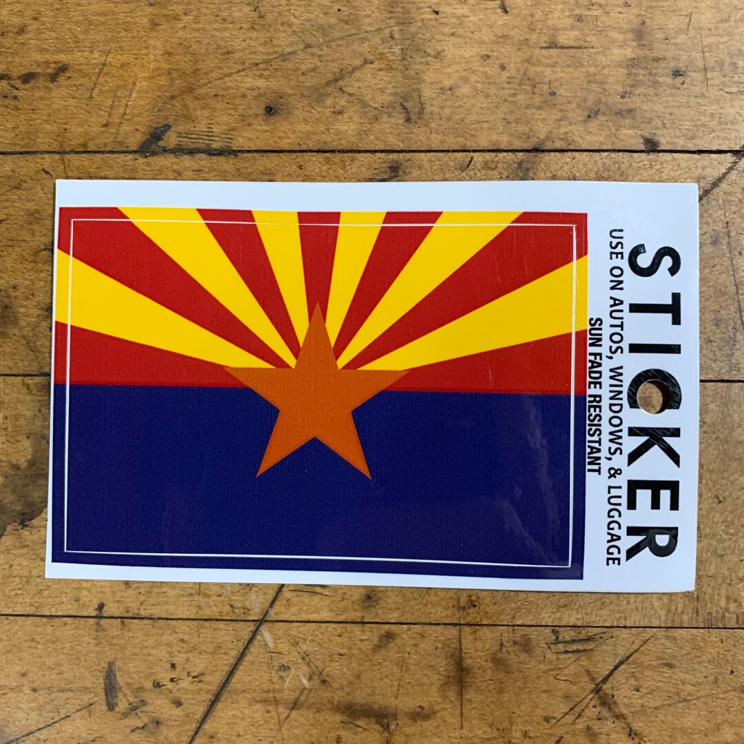 Arizona Flag Sticker Vinyl AZ Decal for Boat Car RV With UV Protectant ...
