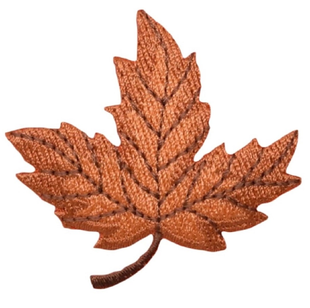 Autumn Leaf Applique Patch Orange and Brown Fall Colors 2-1/8 iron On ...