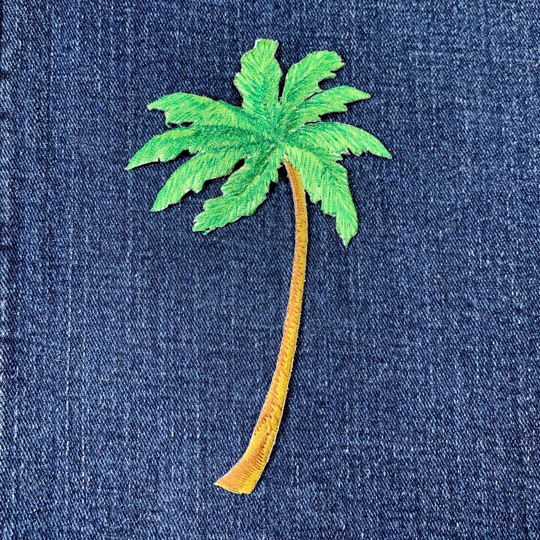 Large Palm Tree Applique Patch - Tropical Badge Embroidered Beach 4.75 ...