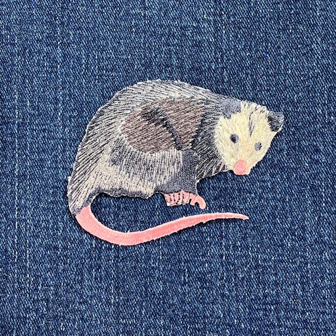 Opossum Applique Patch - Embroidered Possum Marsupial Animal Badge 2.75 ...