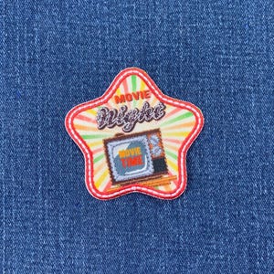 Movie Night Applique Patch - Movie Time, Cinema, Film, Theater 2.25 ...