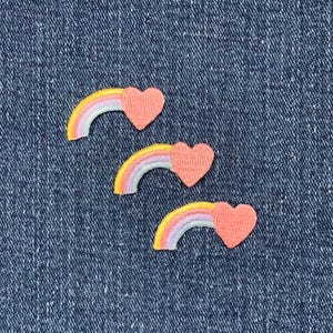 Mini Rainbow Heart Applique Patch - Pastel Colors 1.25" (3-pack, Iron ...