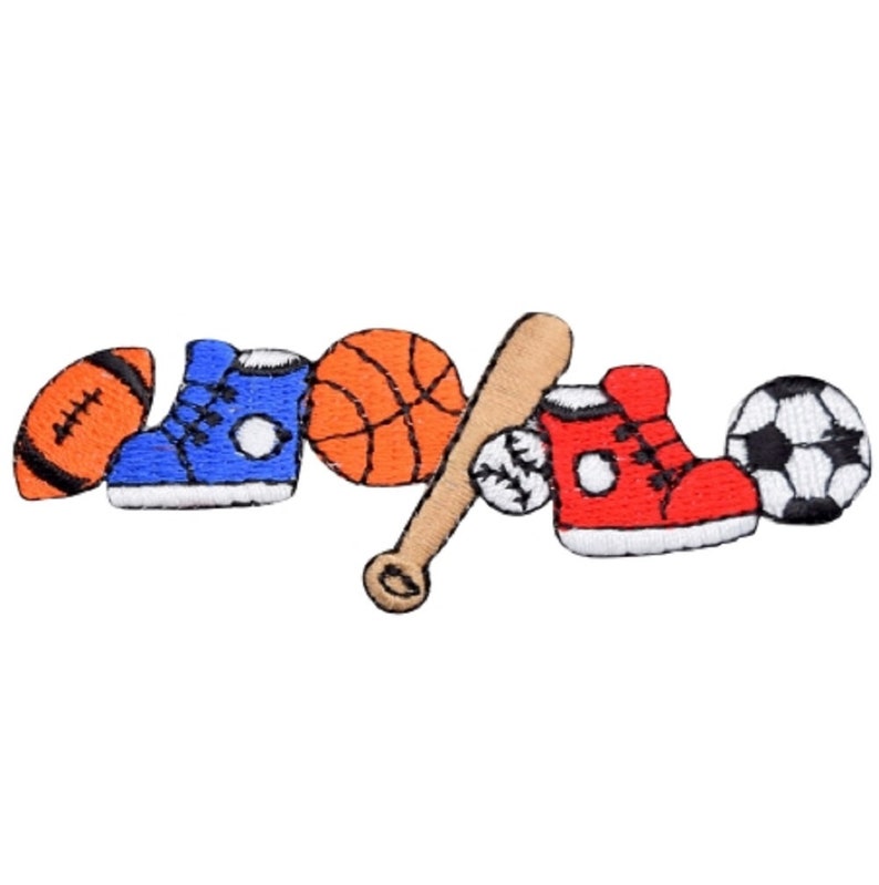 Sports Applique Patch - Baseball, Football, Basketball, Soccer 3.5 ...