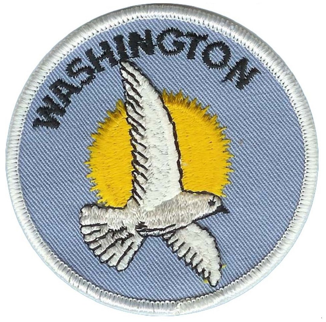Vintage Washington Patch - Seagull, Sun, Seattle, Tacoma Badge 3" (sew ...