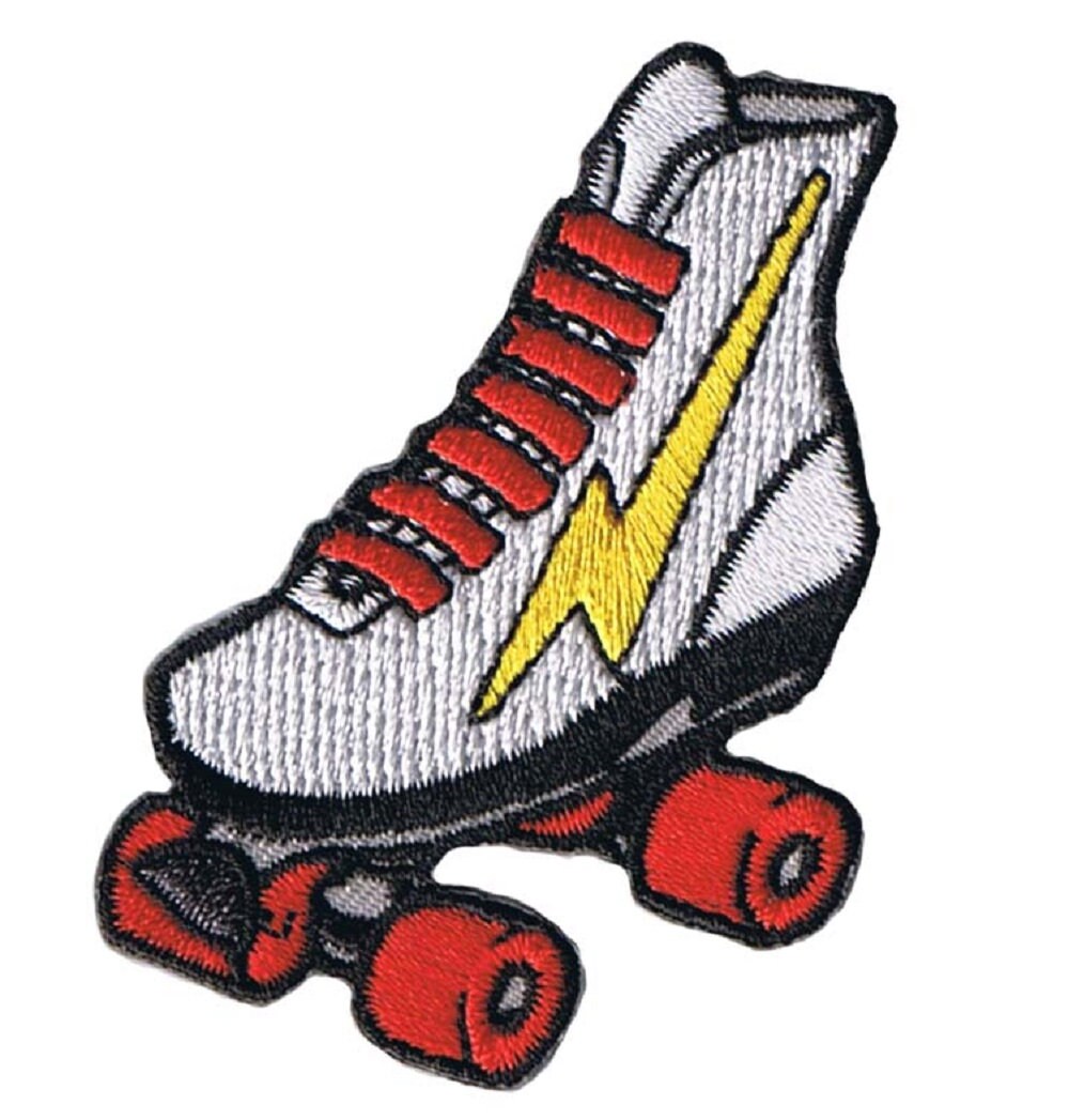 Roller Skate Applique Patch Lightning Roller Derby Skating - Etsy