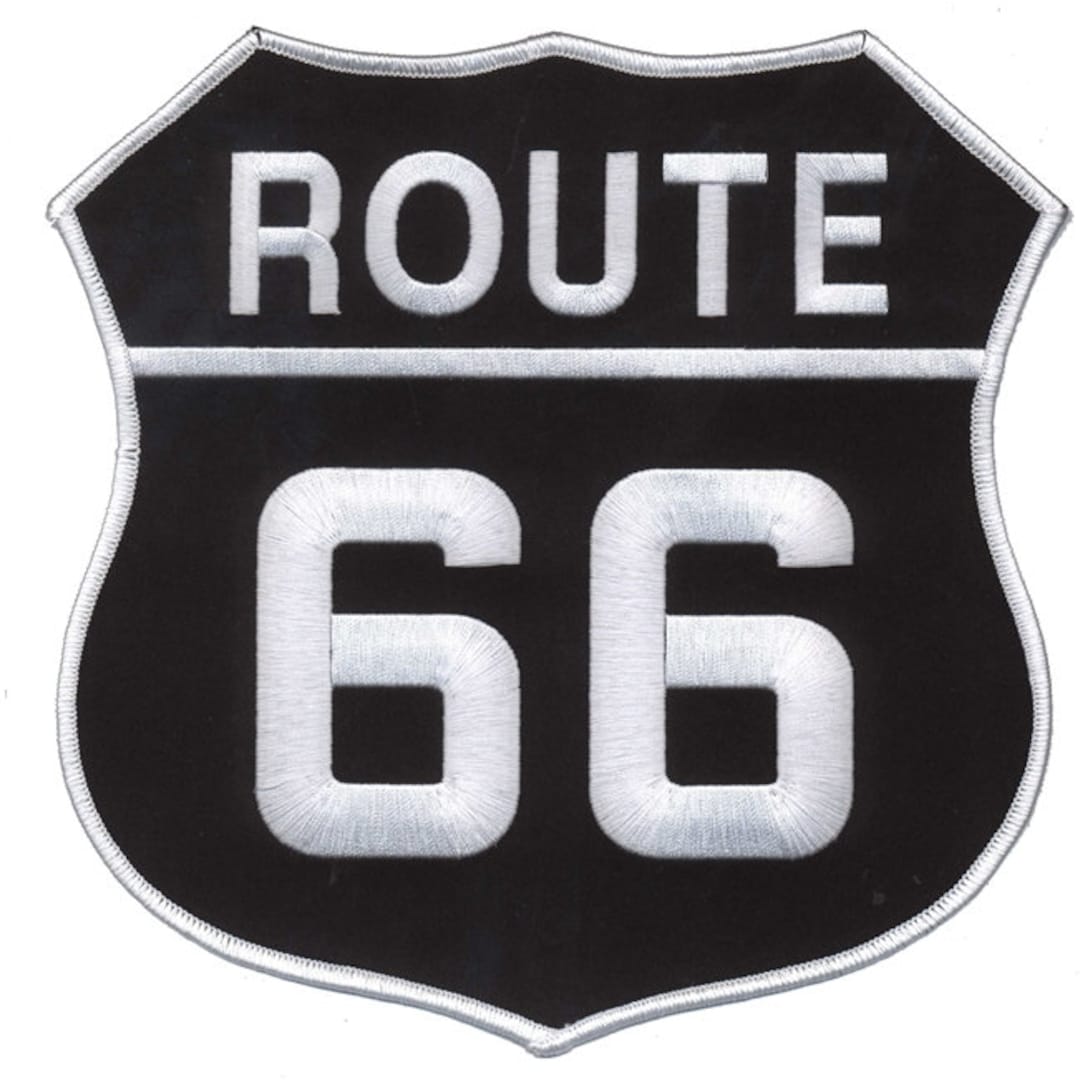 Extra Large Route 66 Patch: White on Black, 8" Iron On - Etsy