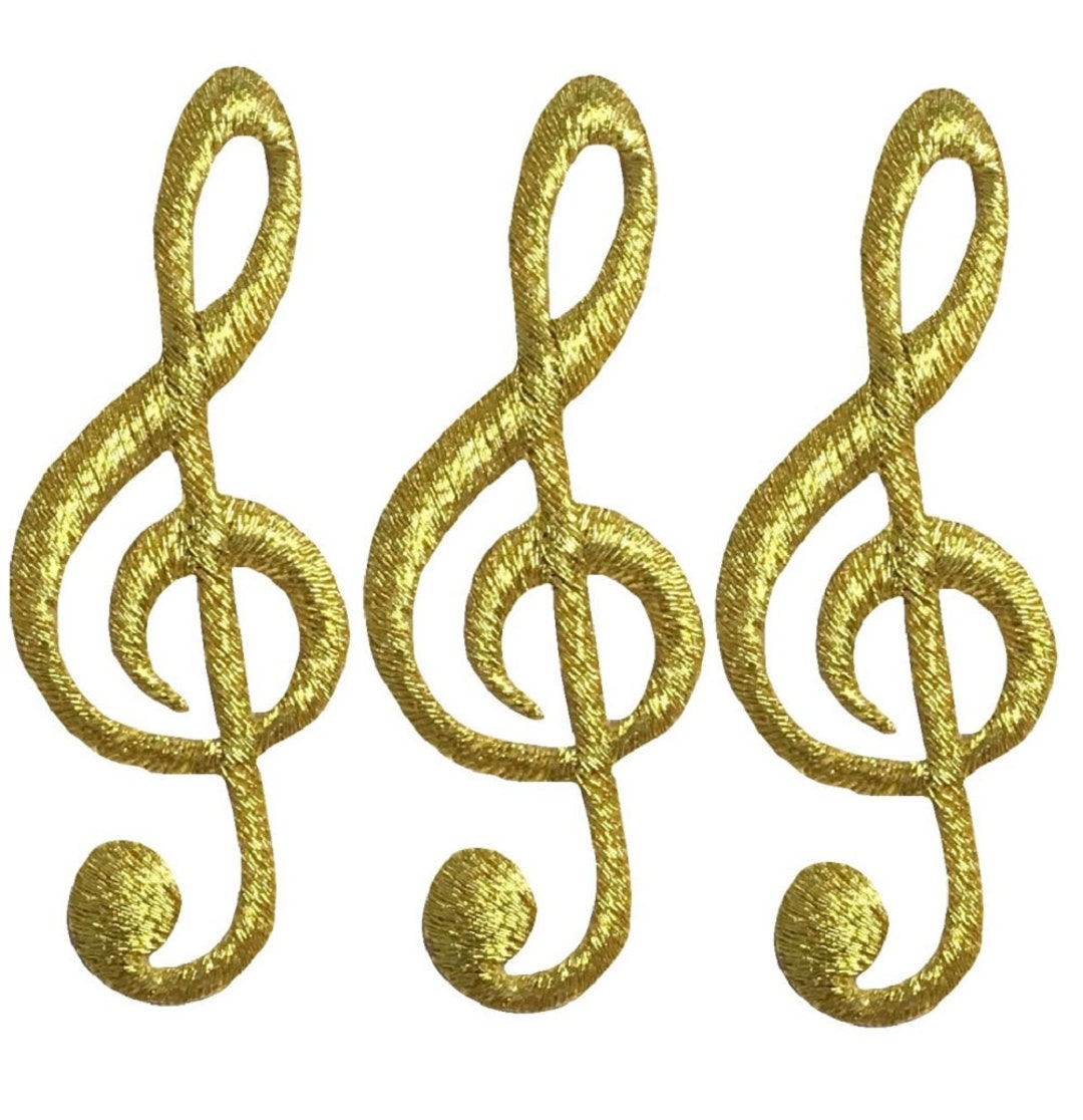 G Clef Applique Patch Gold Musical Note Sheet Music - Etsy
