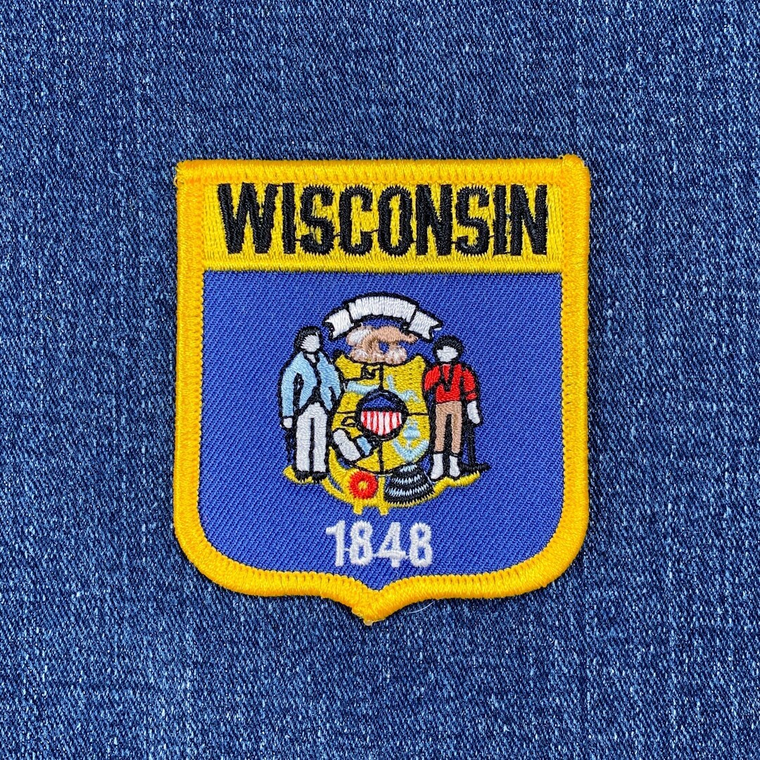 Wisconsin Patch: Embroidered State Flag Shield, Iron-on Badge (2.75 ...