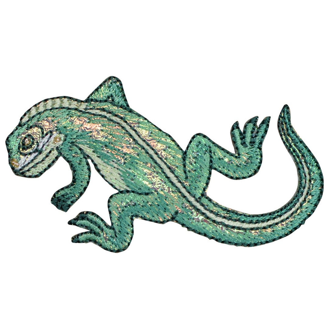 Shiny Iguana Applique Patch Lizard, Reptile Badge 2-7/8 iron On - Etsy