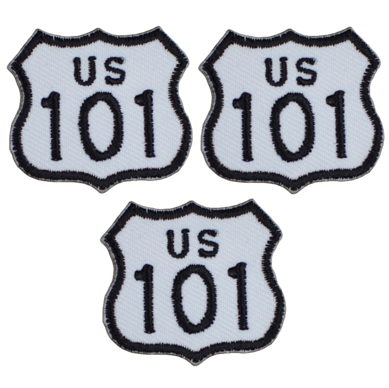 3-pack US 101 Patch - Embroidered California Oregon Washington Highway ...