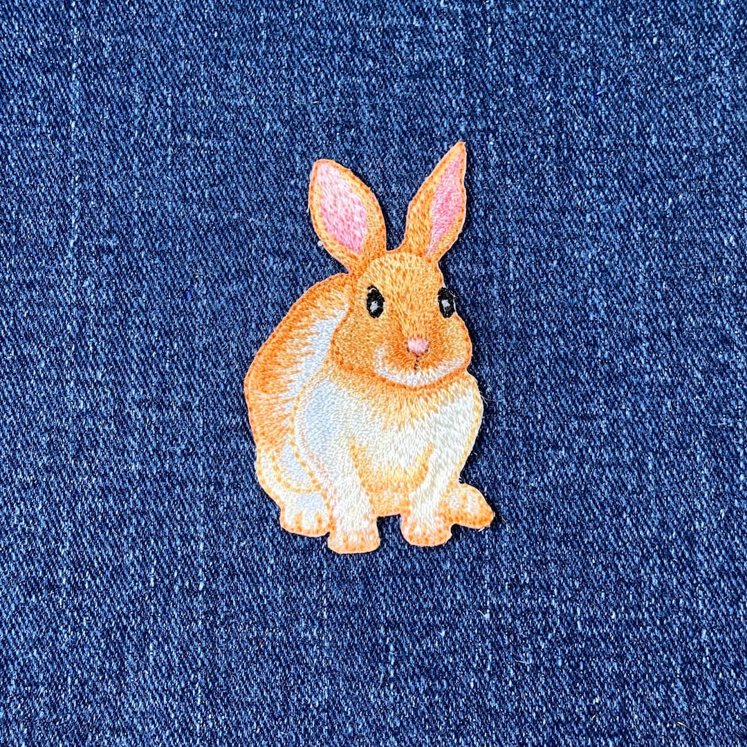 Bunny Rabbit Applique Patch - Embroidered Animal Badge 2.25