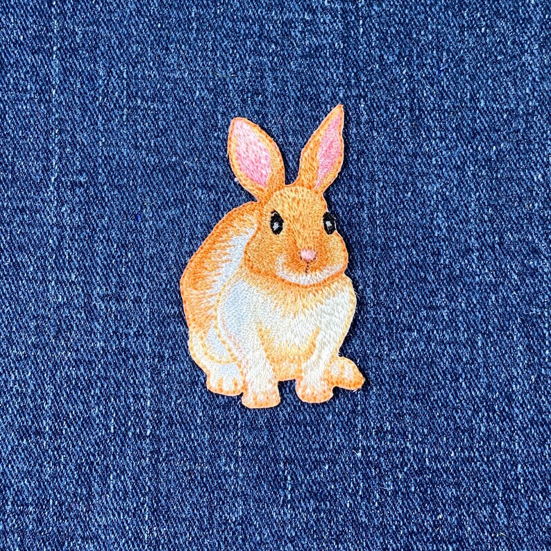 Bunny Rabbit Applique Patch - Embroidered Animal Badge 2.25