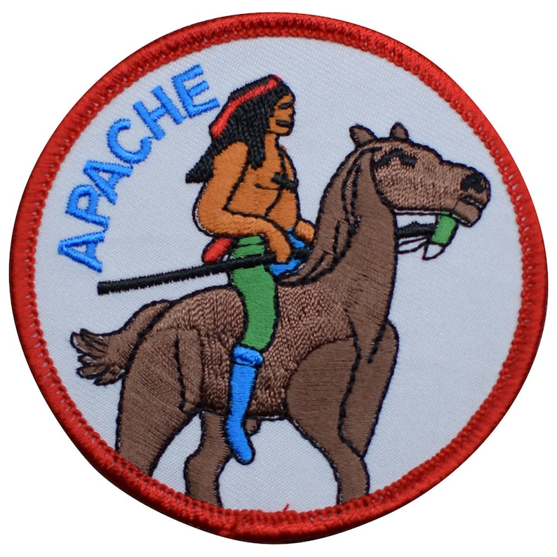 Apache Patch - Embroidered Horse Native American Indian Badge 3" (iron ...