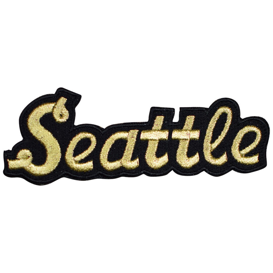 Seattle Patch - Metallic Gold & Black Washington Badge 4.25" (iron or ...