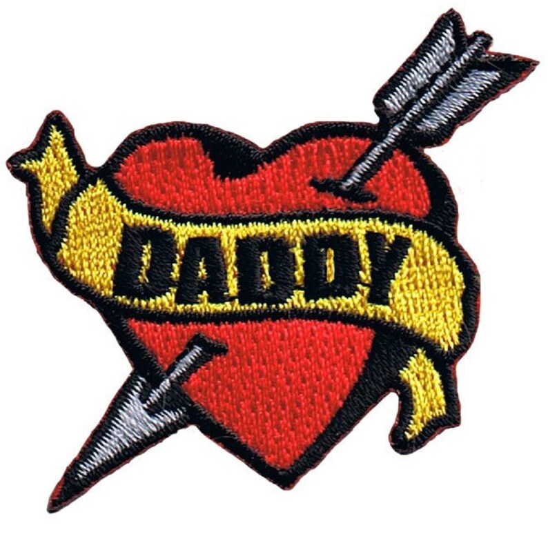 Daddy Tattoo Patch Arrow Through Heart I Love Dad Badge - Etsy