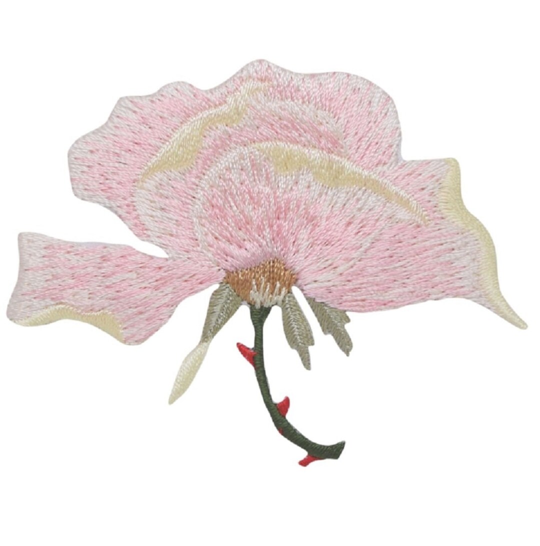 Pink Rose Applique Patch - Blooming Pedals Flower Badge 2-5/8" (iron On ...