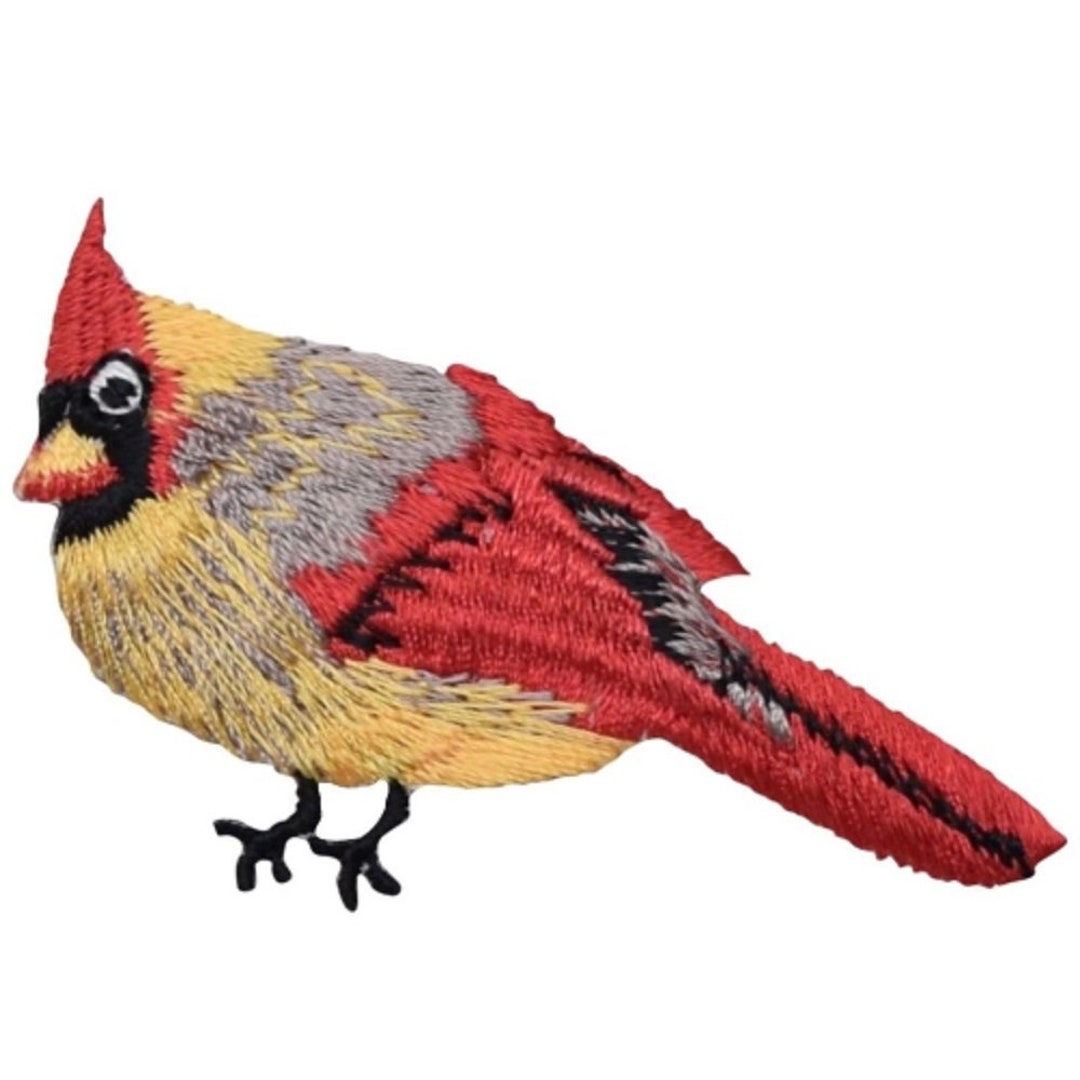 Cardinal Applique Patch - Female Red/yellow Bird Badge 2.25" (iron On ...