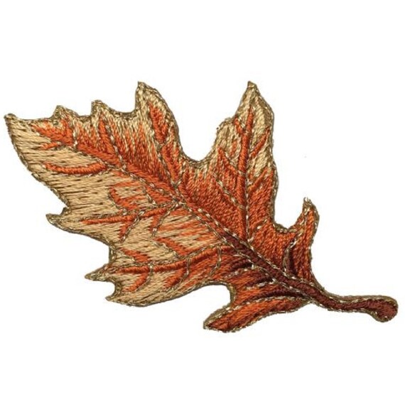 Autumn Fall Leaf Applique Patch Tan and Brown Oak Leaf - Etsy