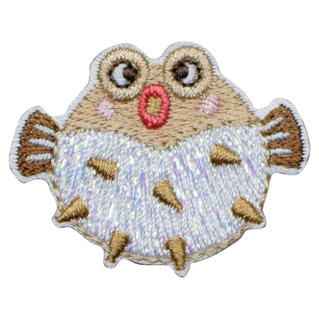 Small Puffer Fish Applique Patch - Balloonfish Blowfish Bubblefish 1.5 ...