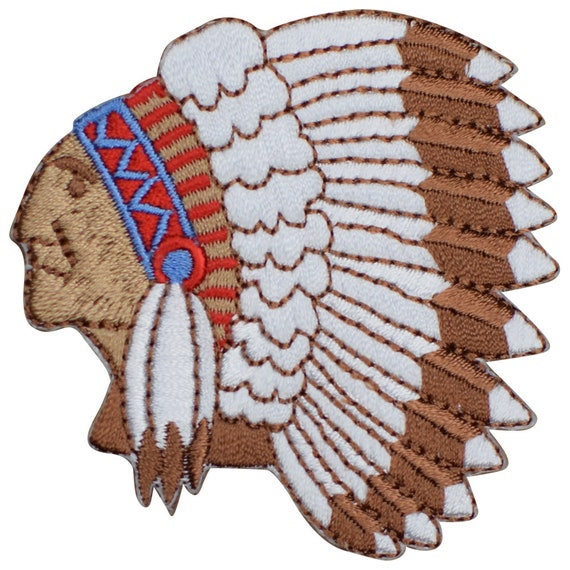 Indian Native American Applique Patch Headdress Feathers - Etsy