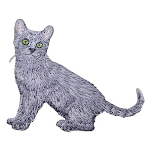 Gray Cat Applique Patch - Embroidered Animal Badge 3" (iron On) - Etsy