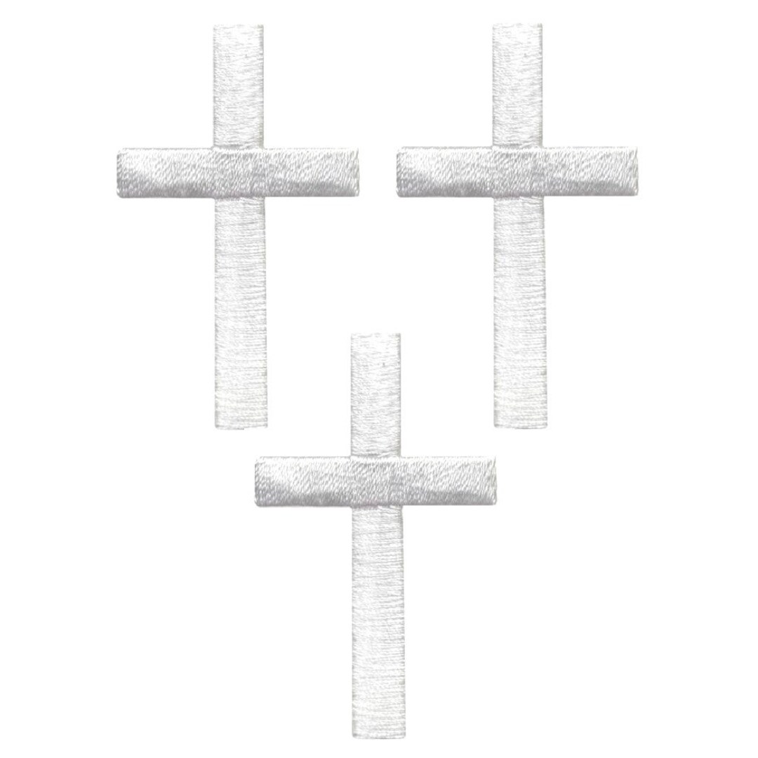 Medium Cross Applique Patch - White Jesus Christian Badge 2" (3-pack ...