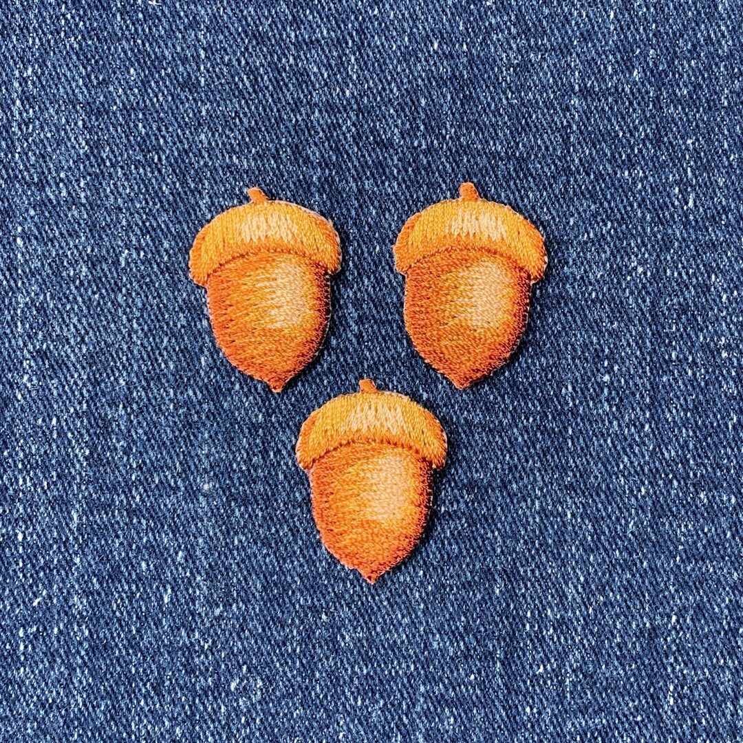 3-pack Acorn Applique Patch - Embroidered Fall & Autumn Nature Badge 7/ ...