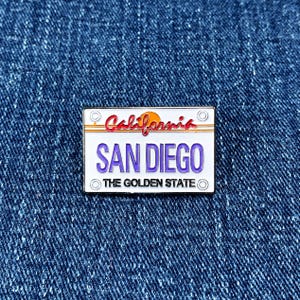 San Diego Pin - California License Plate Cast Metal Enamel Pin Rubber ...