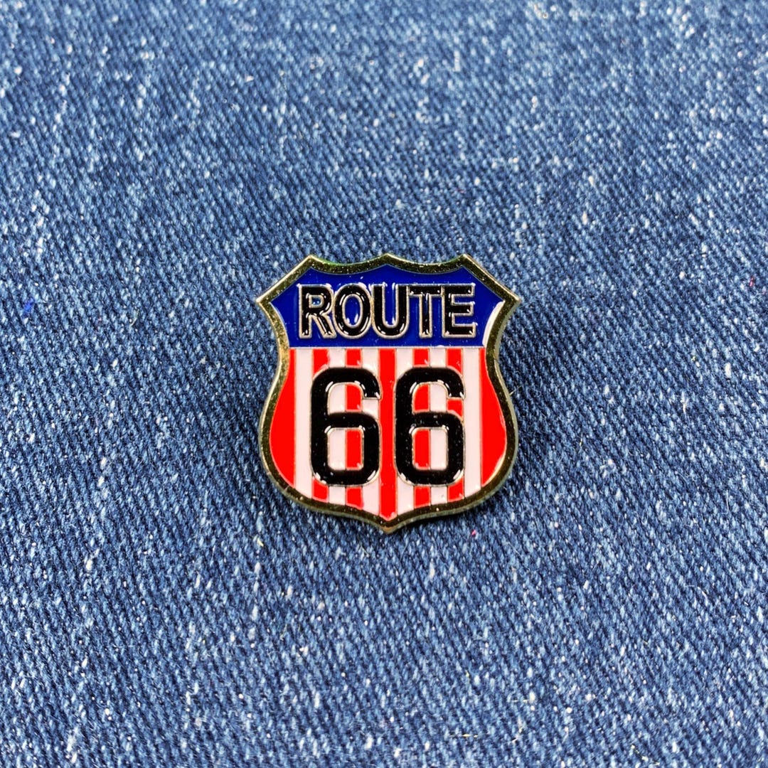 Route 66 USA Pin - United States Rt. 66 Sign Cast Metal Enamel Rubber ...