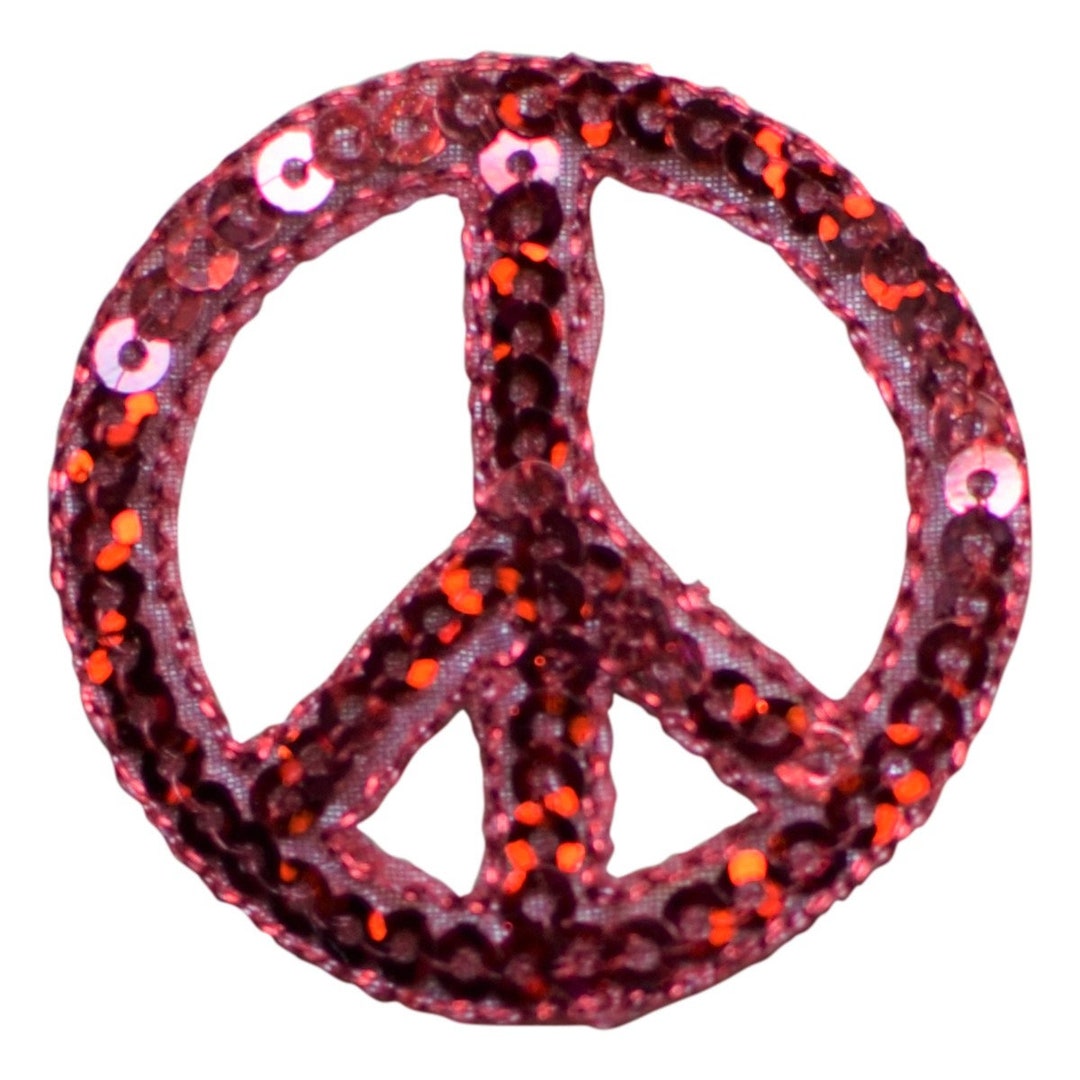 Peace Sign Applique Patch - Sequin Red Badge 1.5" (iron On) - Etsy