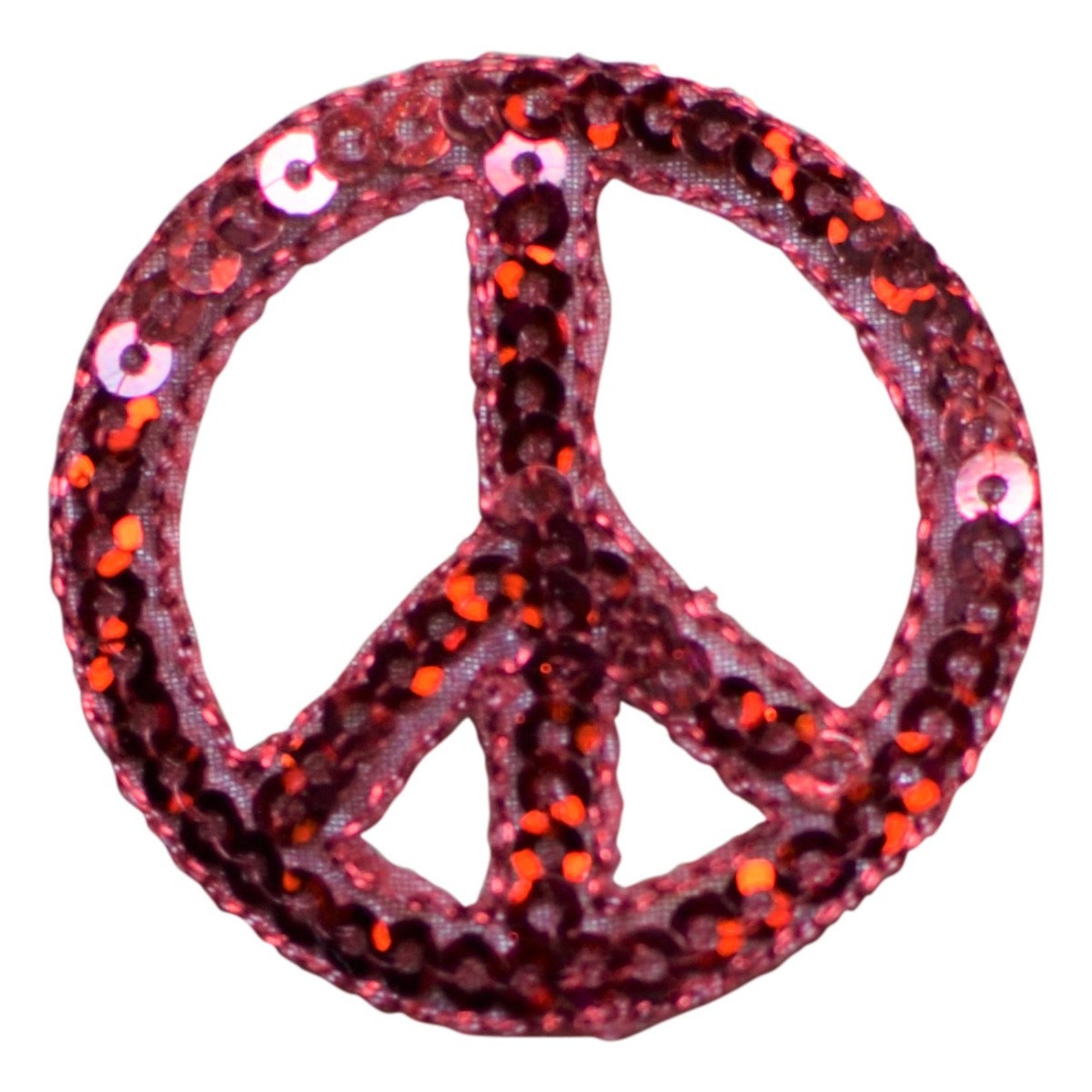 Peace Sign Applique Patch Sequin Red Hippie Badge 1.5 - Etsy