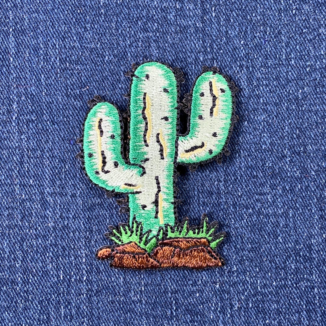 Saguaro Cactus Applique Patch - Desert Plant Western Embroidered Badge ...