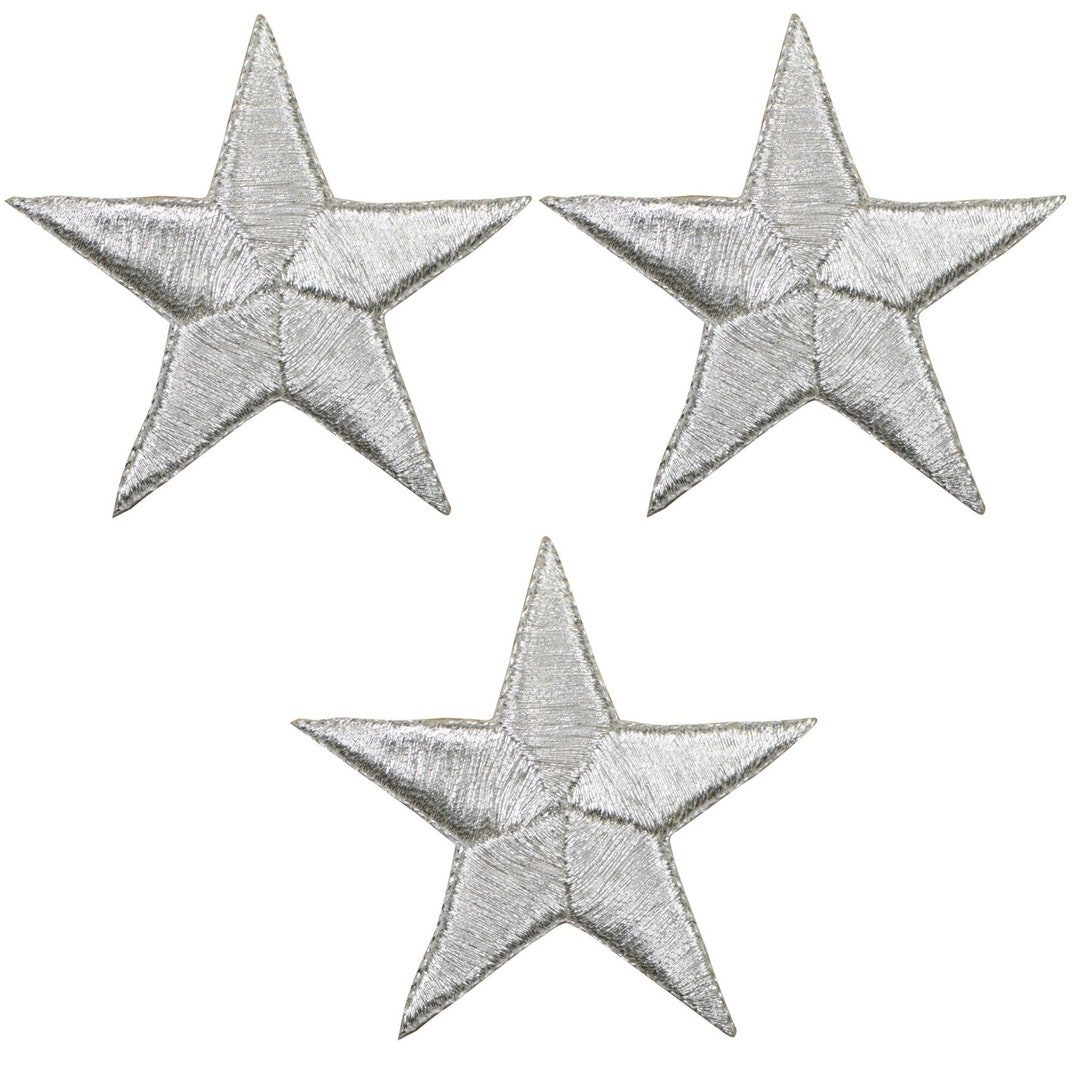Star Applique Patch - Silver 2.25" (3-pack, Iron On) - Etsy