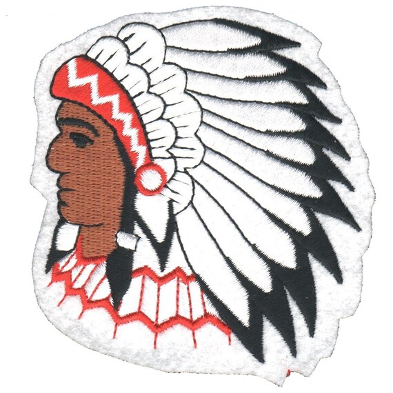 Native American Indian Applique Patch Headdress Badge | Etsy