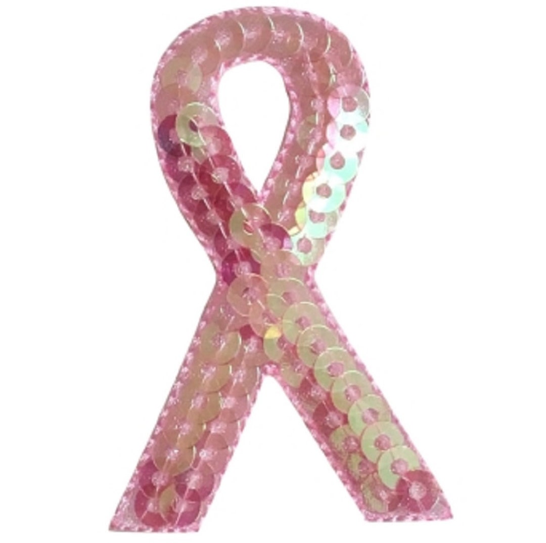 Pink Ribbon Applique Patch Sequin, Breast Cancer Awareness 2 iron On - Etsy