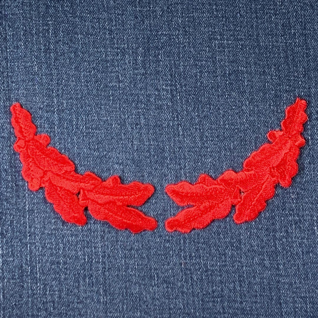 Red Oak Leaves Military Captain Cap Patch Set (iron On) - Etsy
