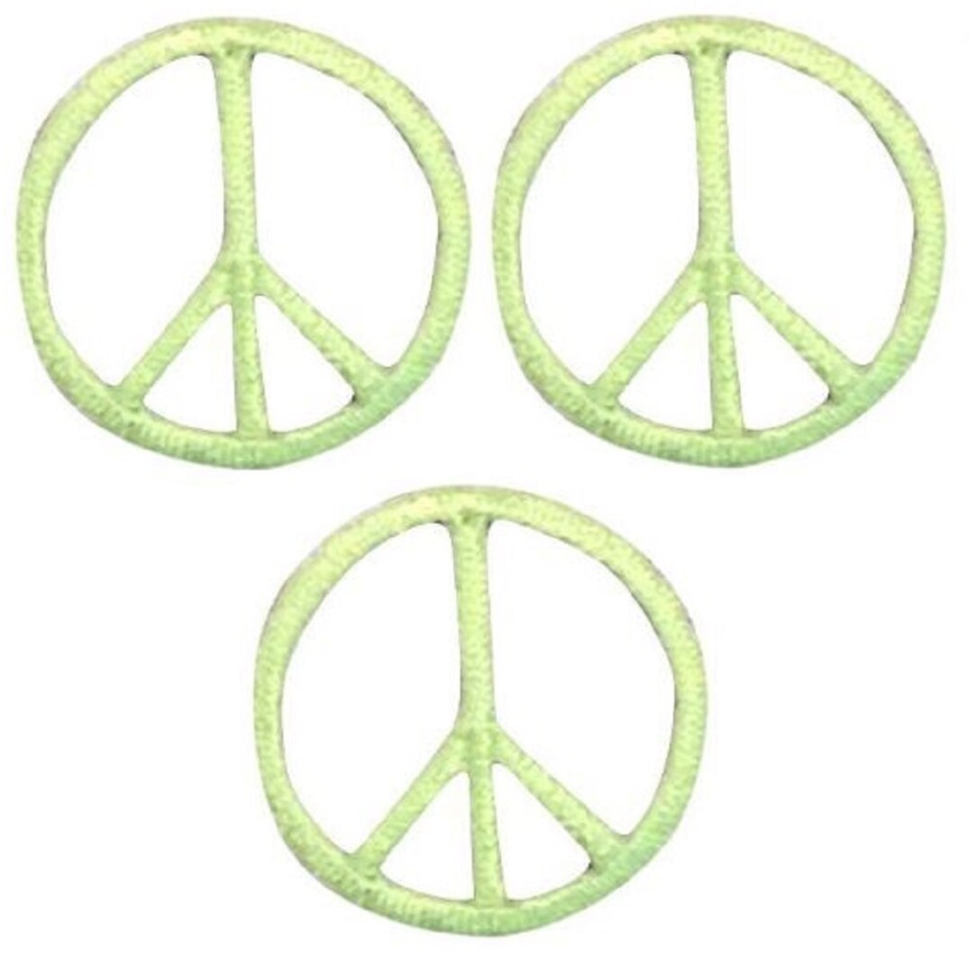 Mini Peace Sign Patch Applique - Lime Green 1" (3-pack, Iron On) - Etsy