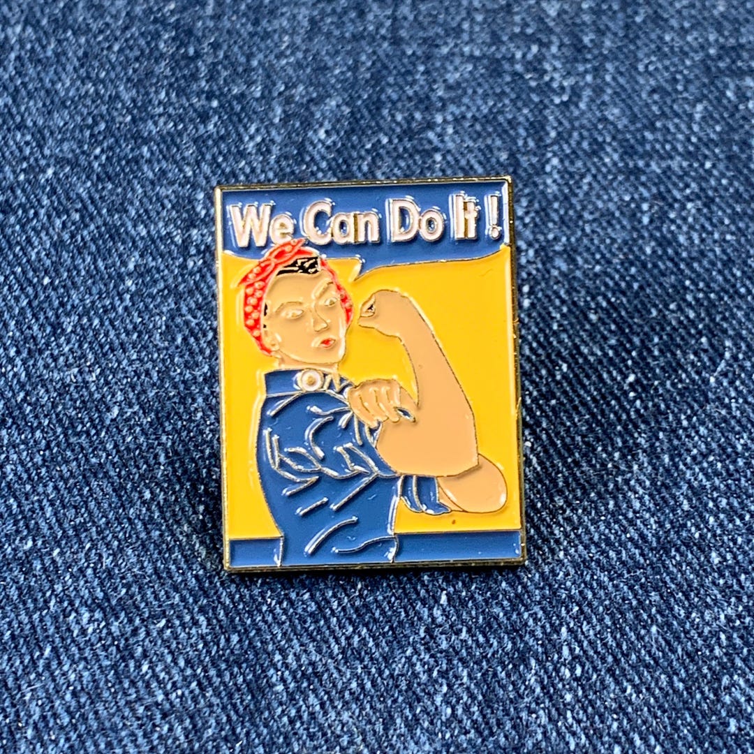 Rosie the Riveter Pin - We Can Do It World War 2 Cast Metal Enamel ...