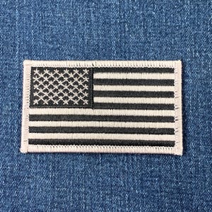 American Flag Patch - Gray/black, United States, USA 3-3/8" (iron On ...