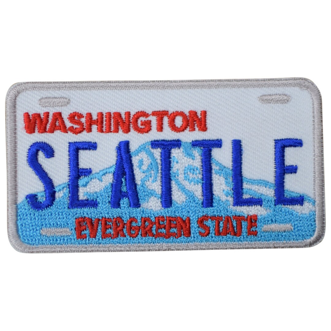 Seattle Patch - Washington License Plate WA Evergreen State 2.75" (iron ...