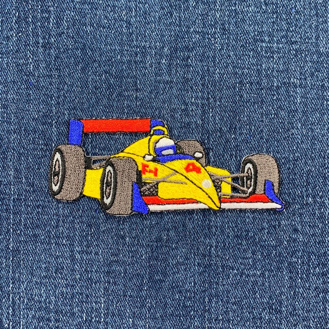 Formula 1 Racecar Applique Patch - Embroidered F-1 Race Car Badge 3.5 ...