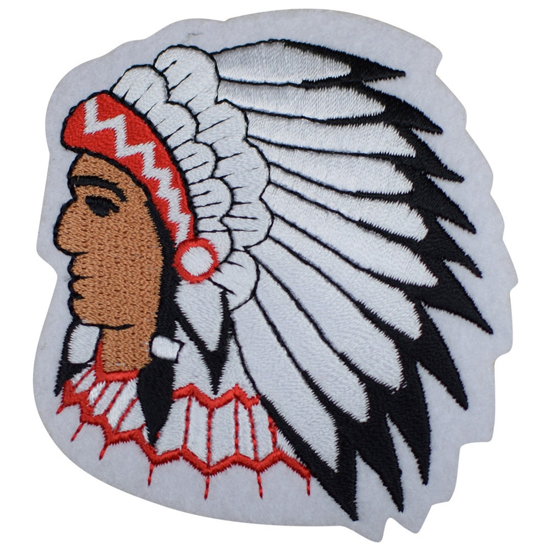 Native American Indian Applique Patch - Headdress Badge 3.25" (iron On ...