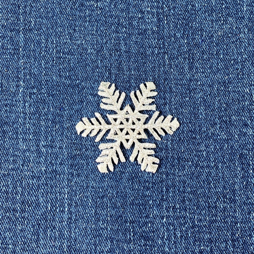 Silver Snowflake Applique Patch - Embroidered Winter Snow Badge 1.75 ...